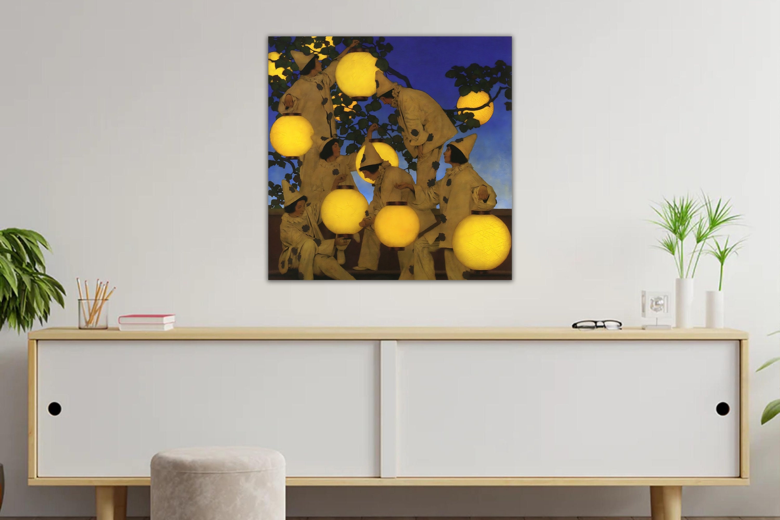 The Lantern Bearers Canvas Wall Art, Maxfield Parrish Artwork Print ...