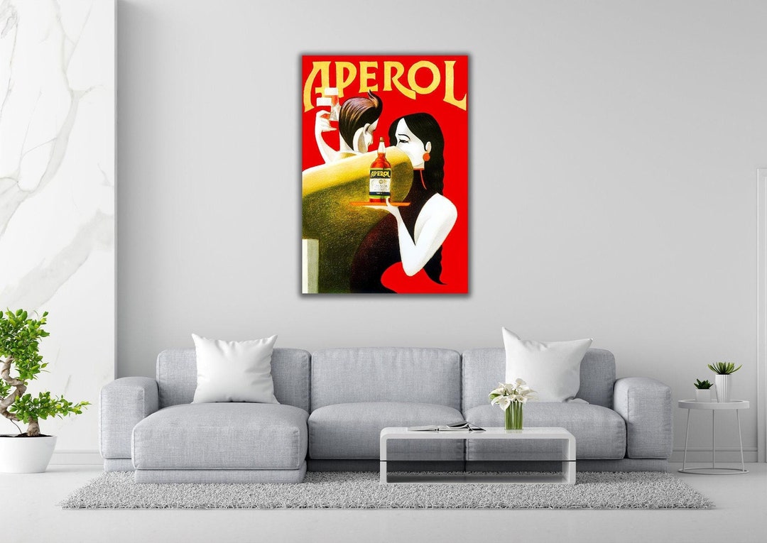 Aperol Vintage Poster, Aperol Drink Print Poster, A Couple Drinking ...