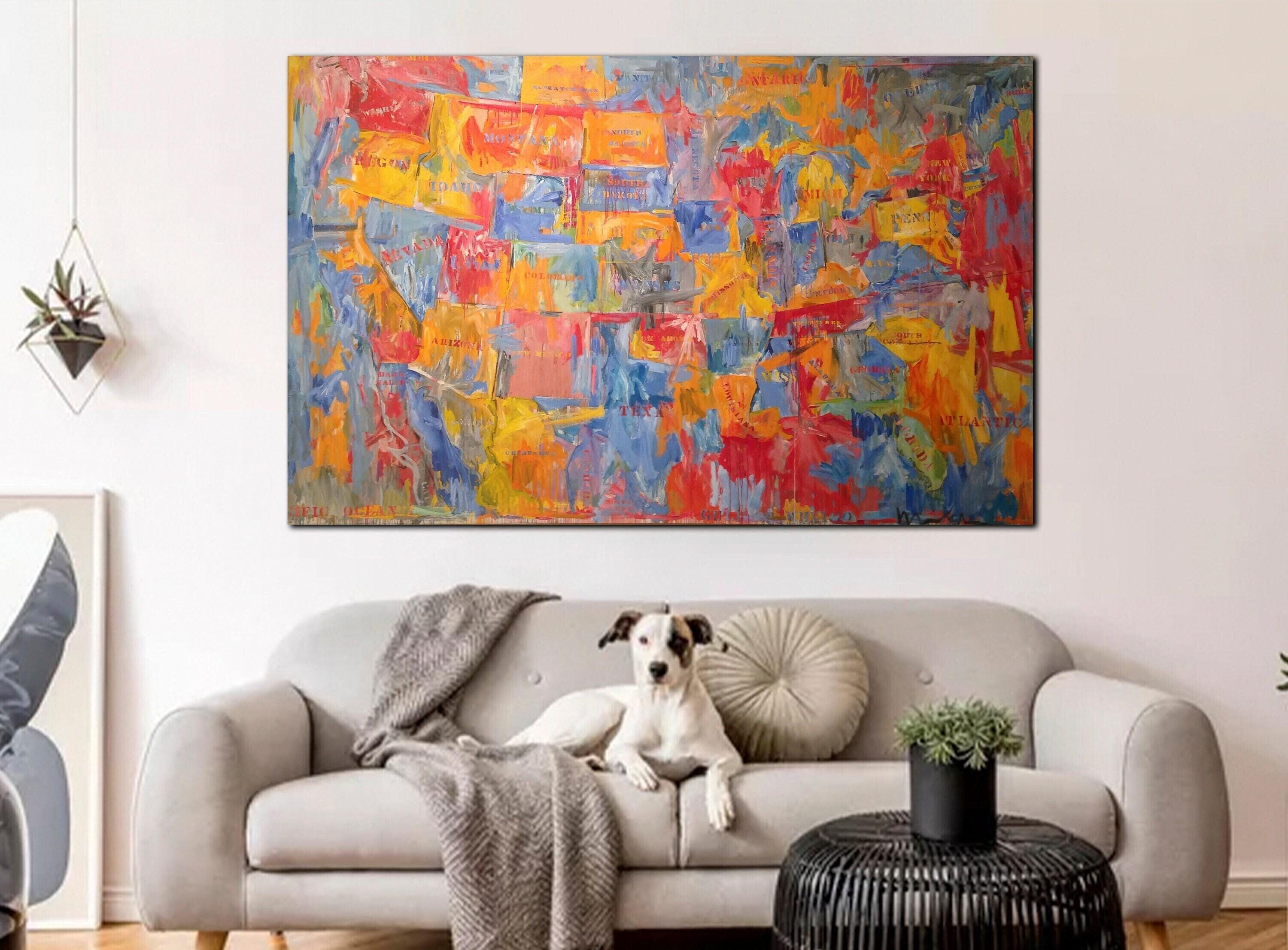 Jasper Johns' Map Wall Art, Artful Interpretation: Jasper Johns' 'map ...