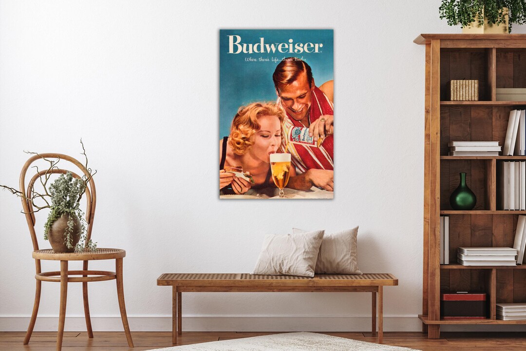 Budweiser Beer Poster, Where There is Life There is Bud, Vintage Poster ...