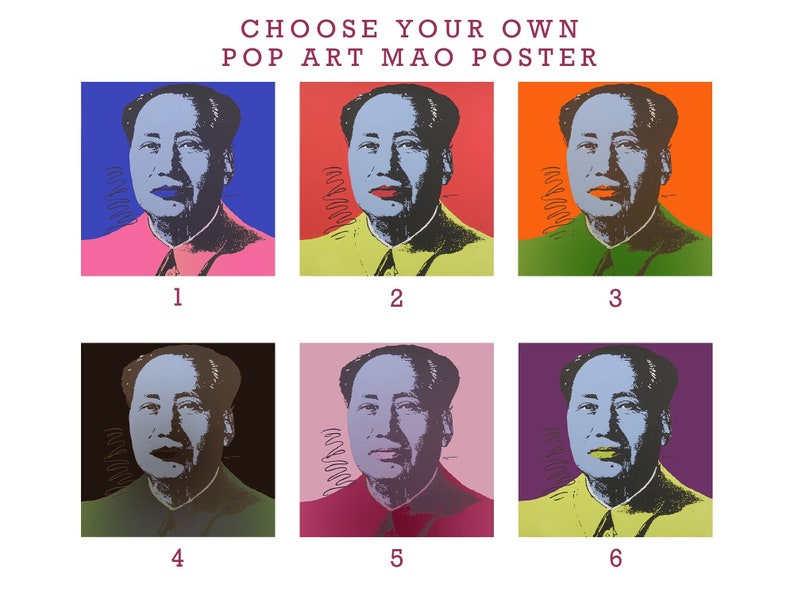Andy Warhol Canvas Wall Art, Andy Warhol's Mao Artwork Poster, Choose Your Own Mao Poster ...