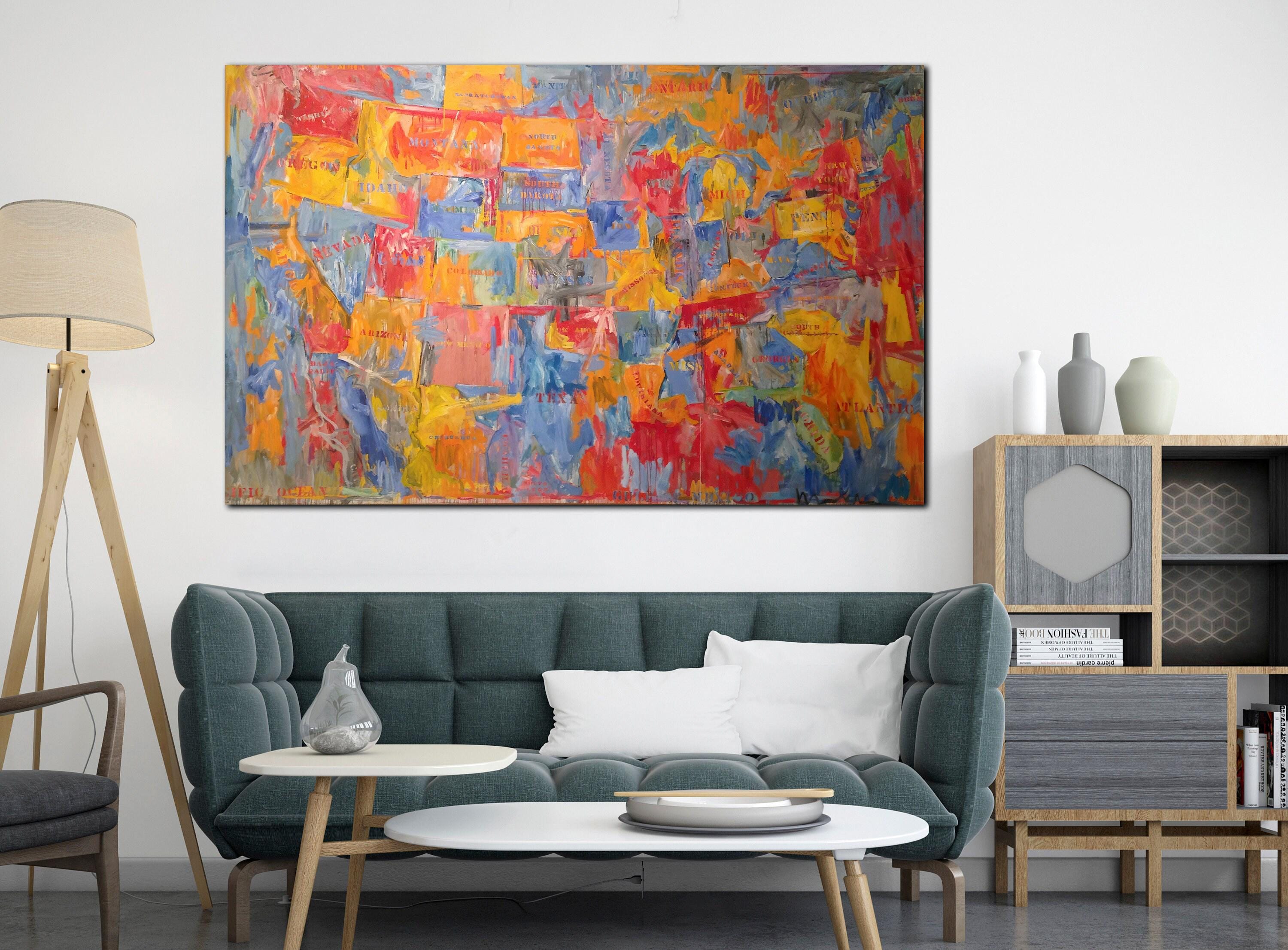 Jasper Johns' Map Wall Art, Artful Interpretation: Jasper Johns' 'map ...