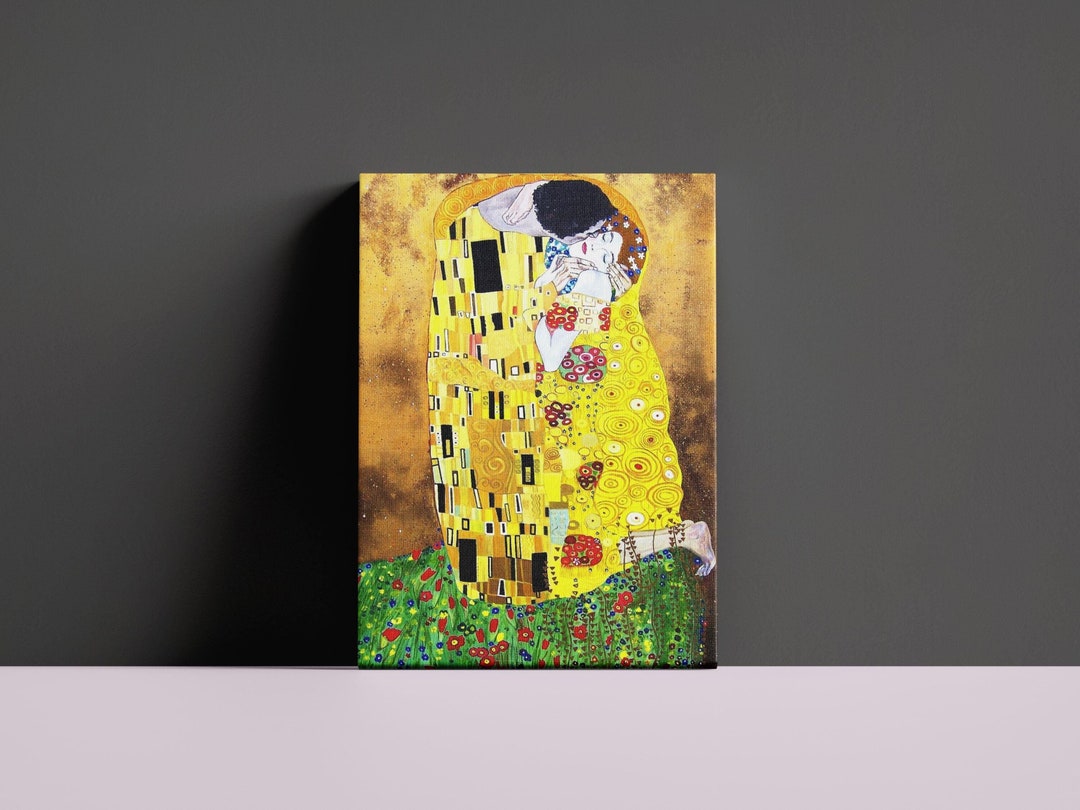 The Kiss by Gustav Klimt Canvas Print, Gift for Lover, Contemporary Art ...