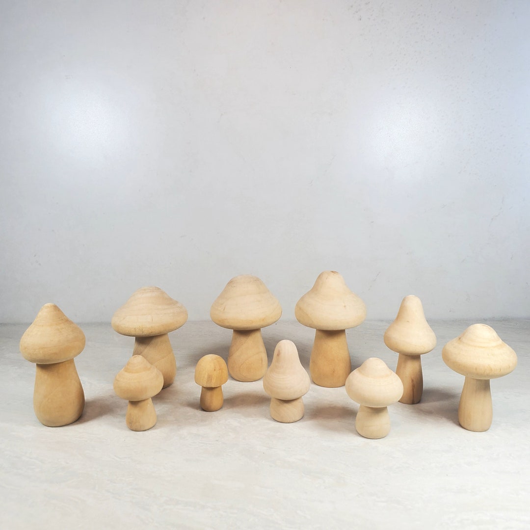 Wooden Mushroom Head Creative Kindergarten Wooden Embryo Children's ...