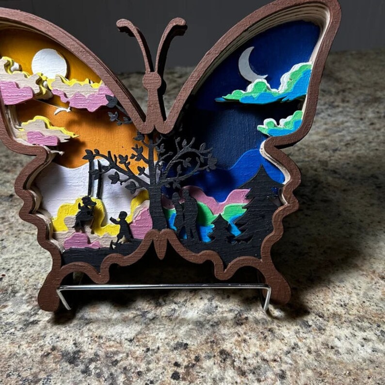 3D Multilayer Butterfly Laser Cut SVG , Layered Wooden 3D Butterfly - Etsy