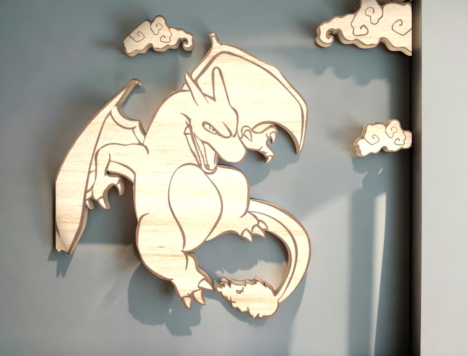 Multilayer Wooden Cartoon Art, 3D Cartoon Character Decoration, Laser ...