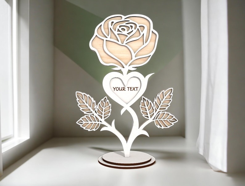 Personalized Mother’s Day Rose 3D Multilayer MDF Wood Art – Laser Cut ...