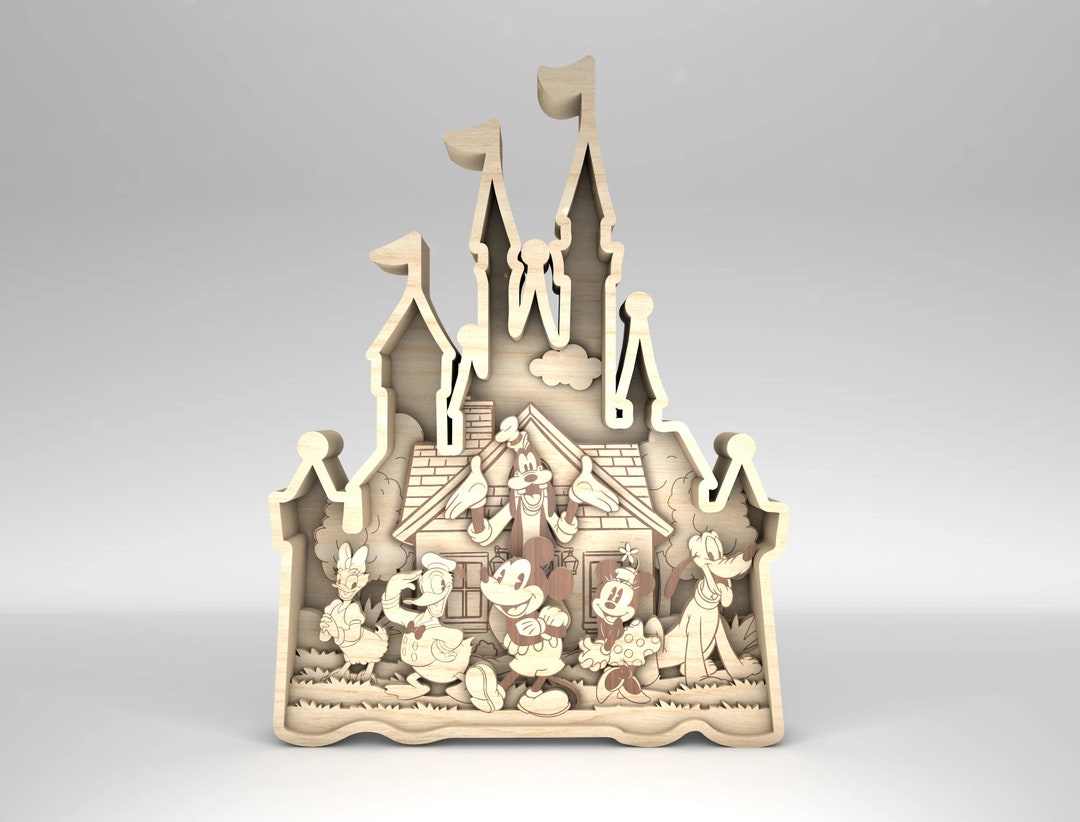 3D Multilayer Magical Castle Laser Cut SVG , Mouse Magical Kingdom ...