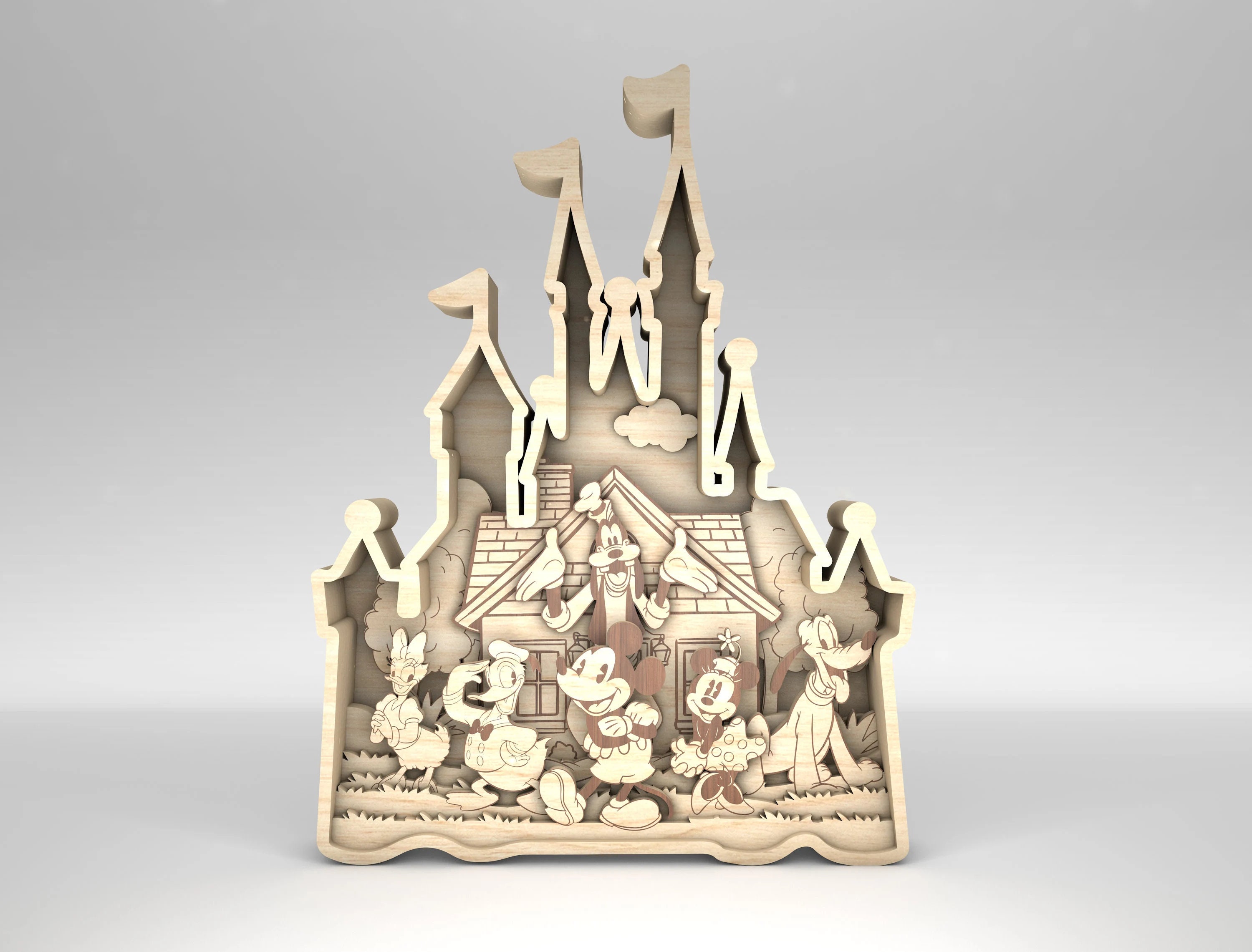 3D Multilayer Magical Castle Laser Cut SVG , Mouse Magical Kingdom ...