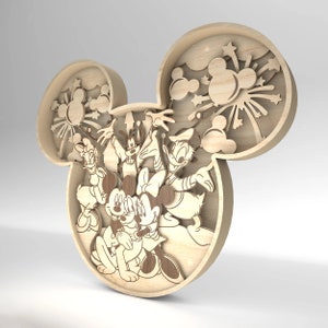 3D Multilayer Magical Kingdom Laser Cut SVG , Mouse Cartoon 9 Layer Art ...