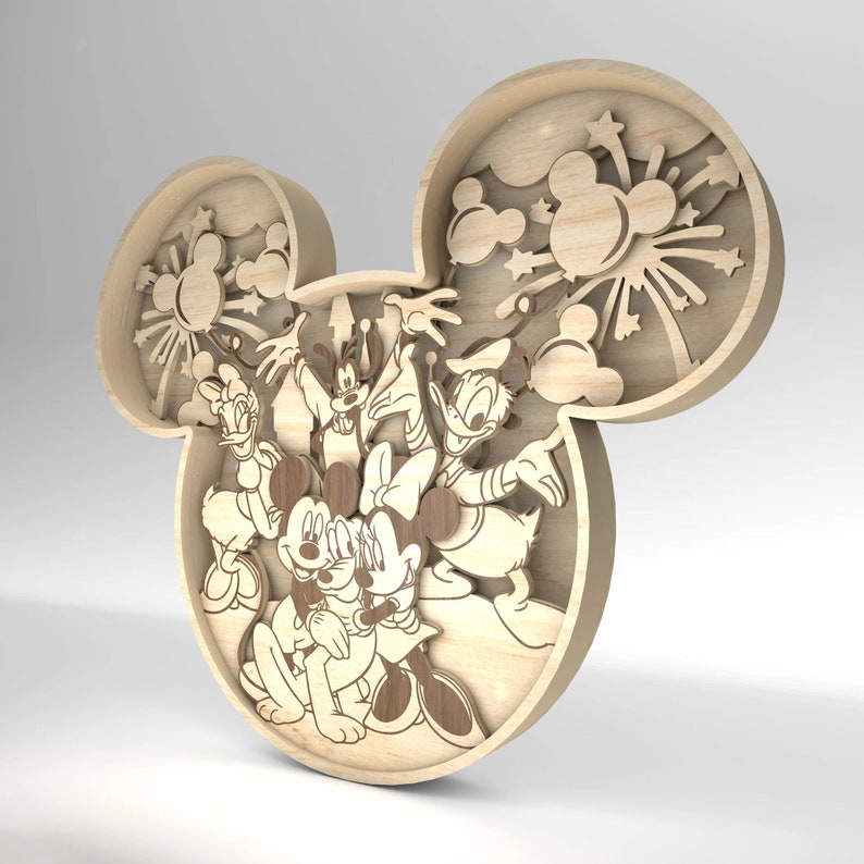 3D Multilayer Magical Kingdom Laser Cut SVG , Mouse Cartoon 9 Layer Art ...