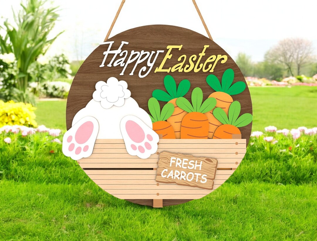 Bunny Tail in Crate of Carrots, Mini Carrot Crate, Cute Layered MDF ...
