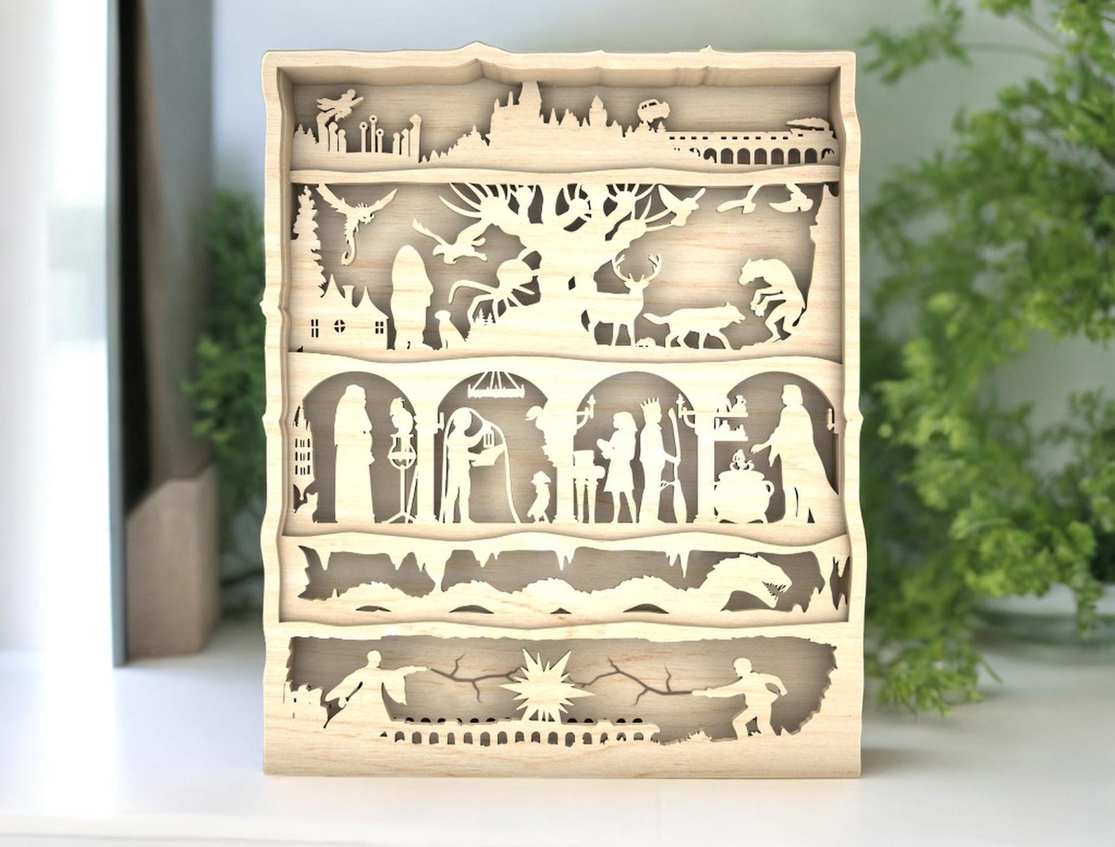 Fantasy Castle 3D Multilayer Wood Wall Art – Laser Cut Magical Kingdom ...
