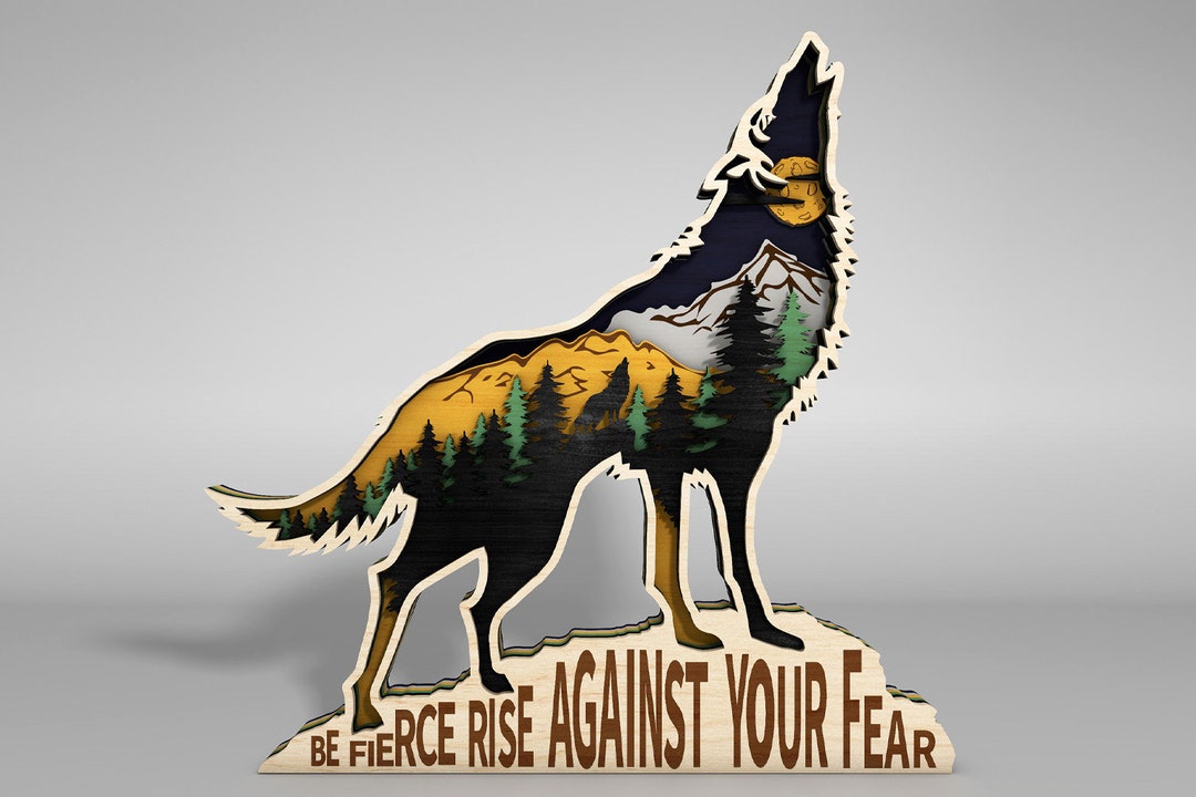 3D Multilayer WOLF Laser Cut SVG , 6 Layer Art Piece for Glowforge - Etsy