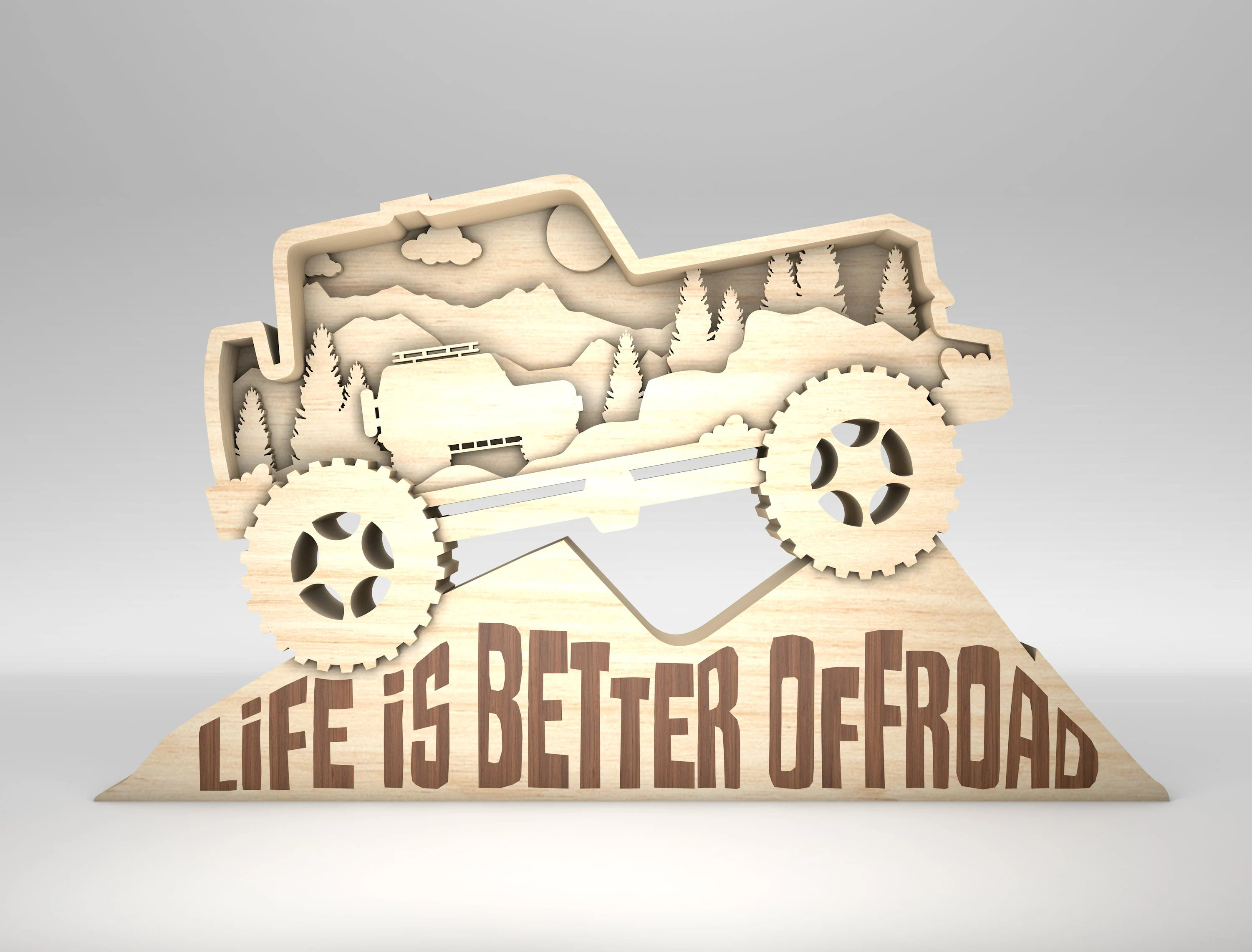 3D Multilayer off Road Laser Cut SVG , 8 Layer Art Piece for Glowforge ...