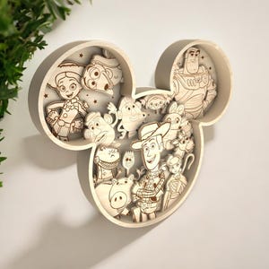 Cartoon Themed Wooden Wall Art – Fun Character Silhouettes for Playful ...