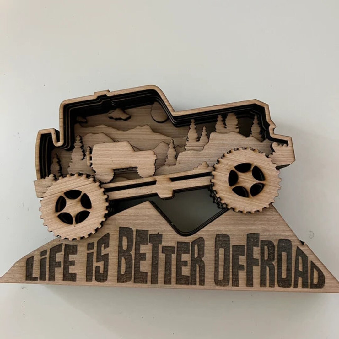 3D Multilayer off Road Laser Cut SVG , 8 Layer Art Piece for Glowforge ...