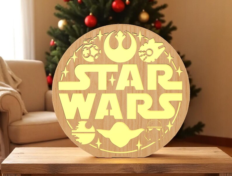 DIY Galactic Emblem Lantern | Sci-fi Universe Wood Light Box | Laser ...