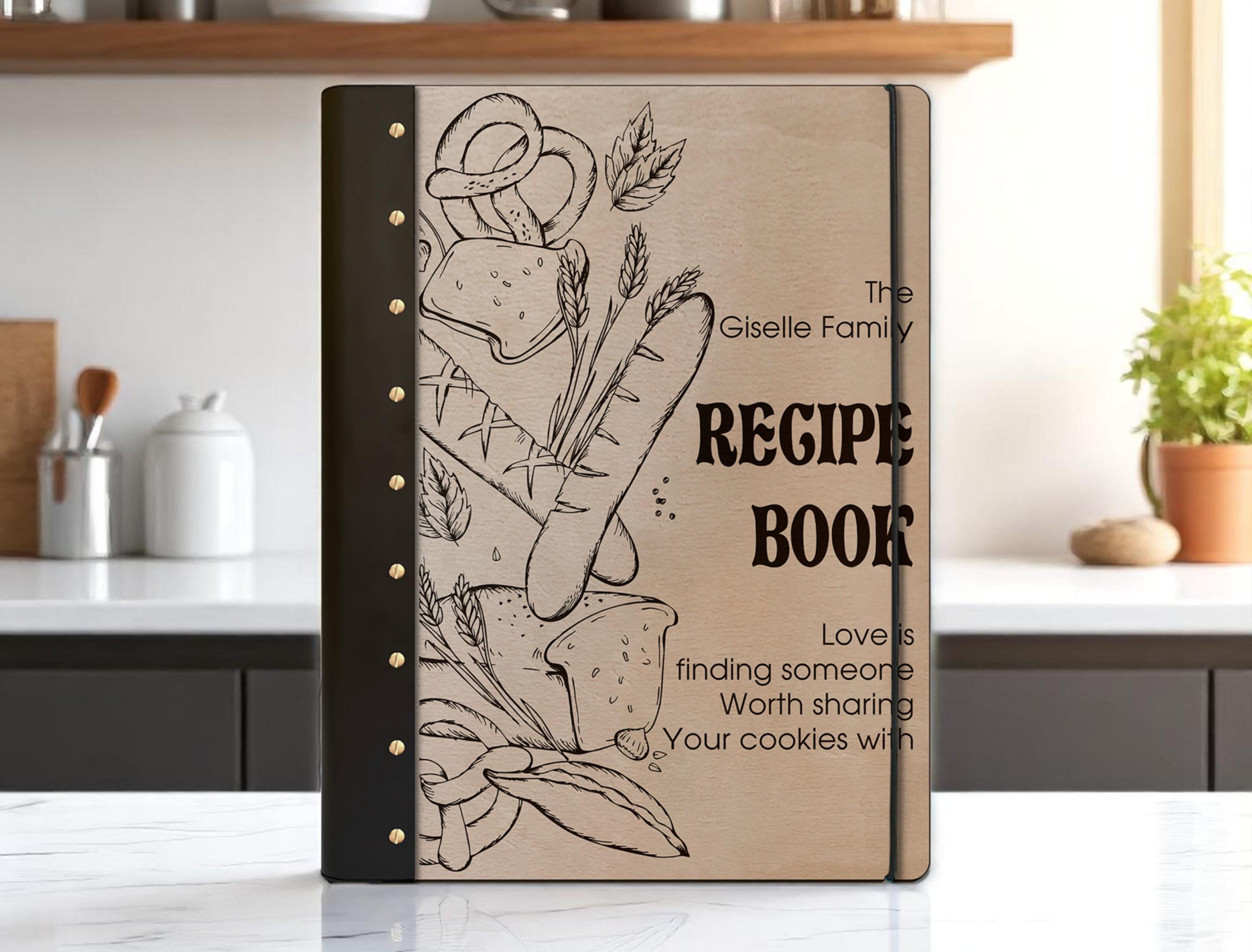 Custom Bread-themed Recipe Book | Personalized Wooden Cookbook Binder ...