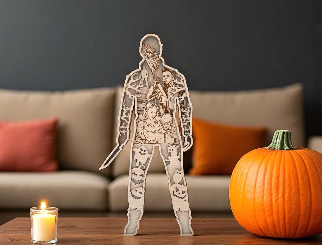 Halloween Horror Silhouette Sign | Layered Standing Scary Movie Scene ...