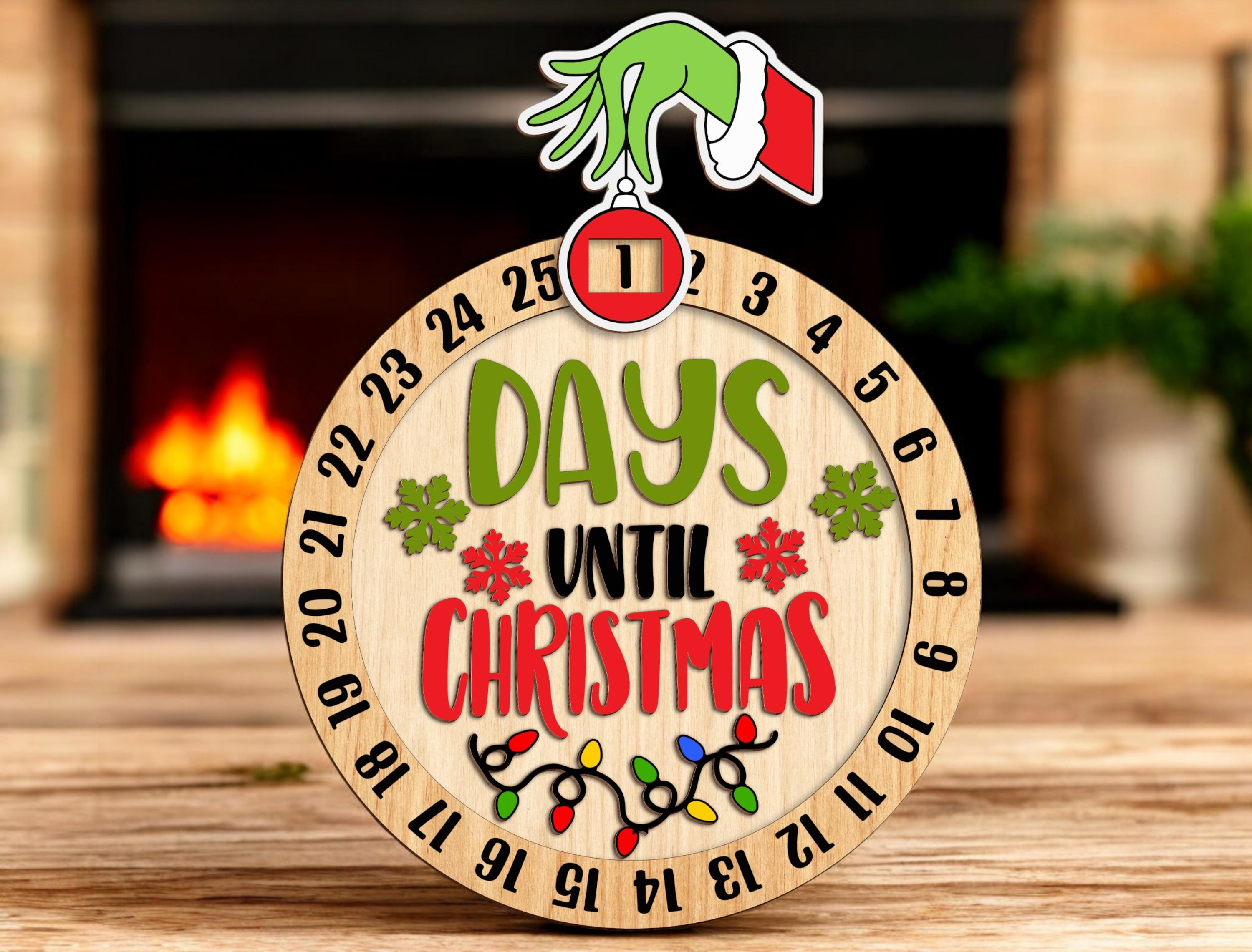 Christmas Countdown Sign | 3D Countdown Until Christmas Sign | Days ...
