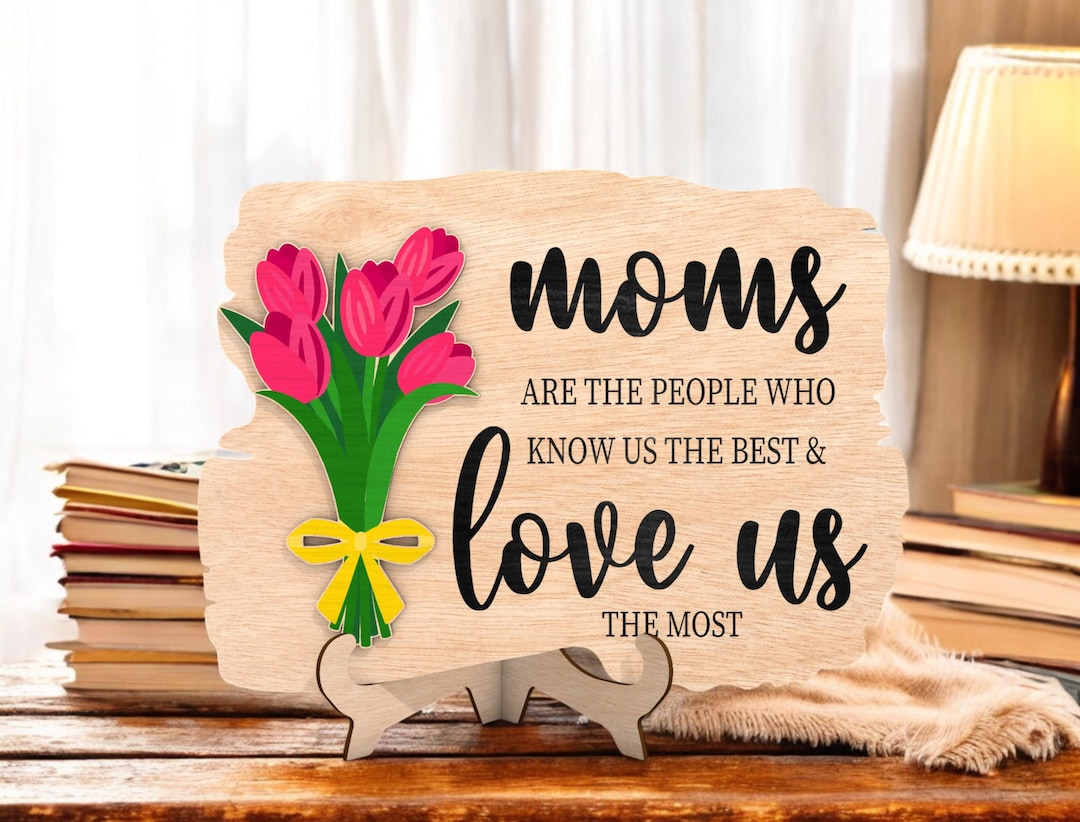 Mother’s Day Flower Sign, Birth Month Flower Wooden Plaque, MDF Mother ...