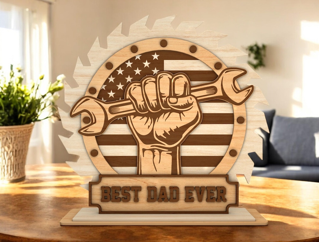 Best Dad Ever Wooden Sign | Father‘s Day Gift for Handyman | Wrench ...