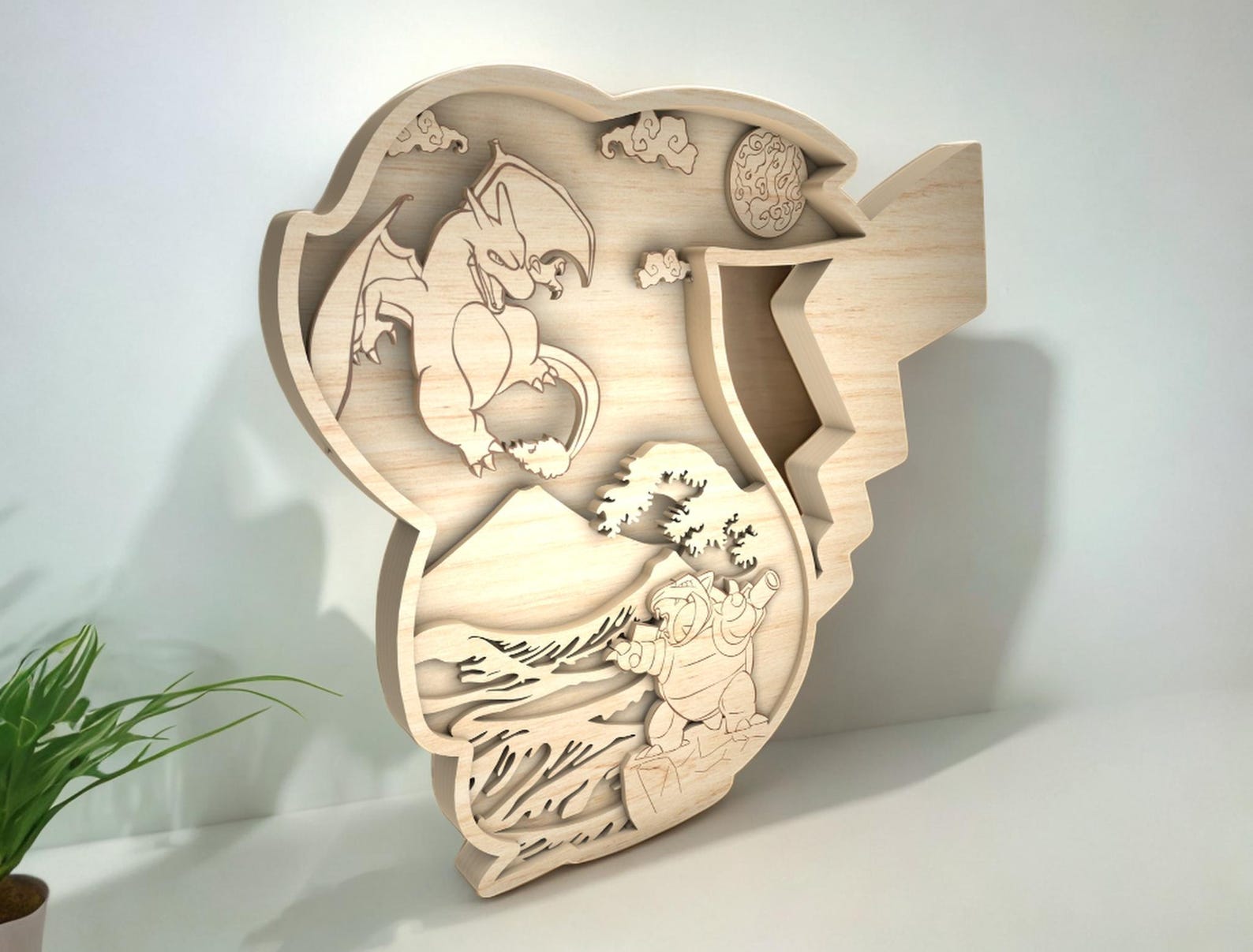 Multilayer Wooden Cartoon Art, 3D Cartoon Character Decoration, Laser ...