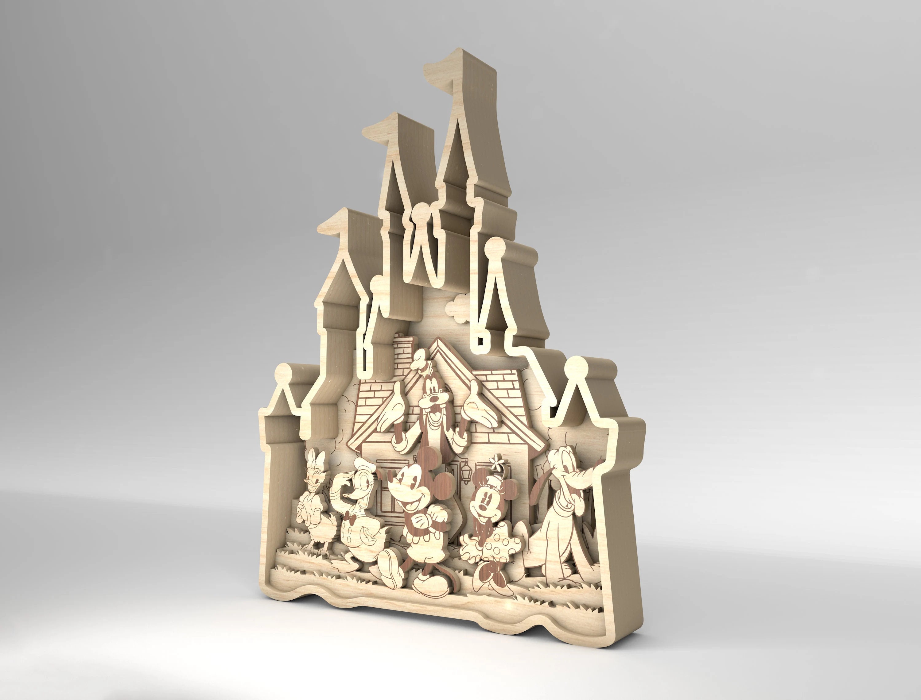 3D Multilayer Magical Castle Laser Cut SVG , Mouse Magical Kingdom ...