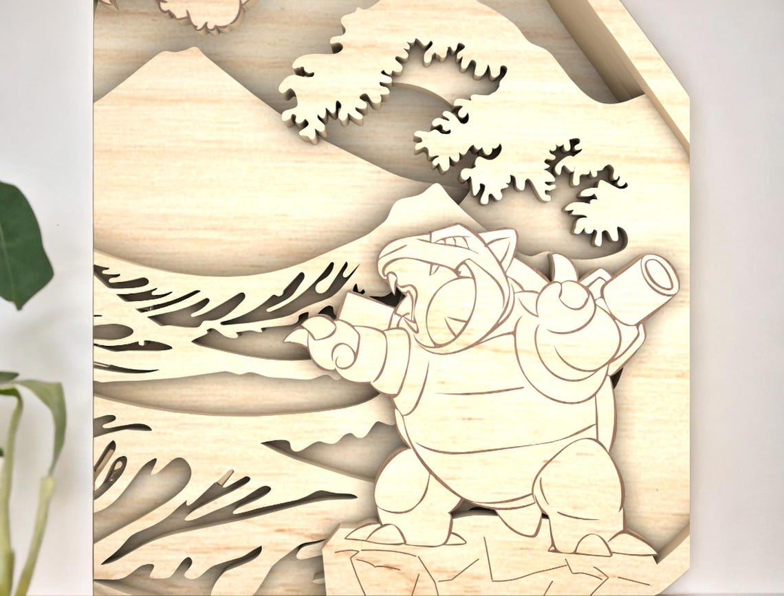 Multilayer Wooden Cartoon Art, 3D Cartoon Character Decoration, Laser ...