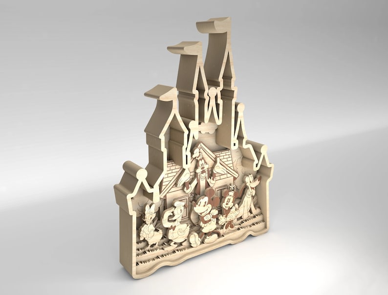 3D Multilayer Magical Castle Laser Cut SVG , Mouse Magical Kingdom ...