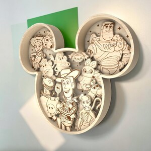 Cartoon Themed Wooden Wall Art – Fun Character Silhouettes for Playful ...