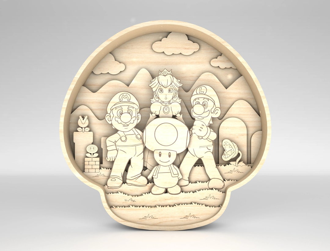 3D Multilayer Video Game Laser Cut SVG , Cartoon 10 Layer Art Piece for ...