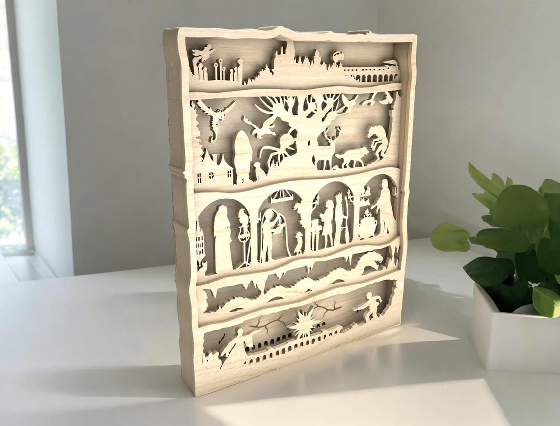 Fantasy Castle 3D Multilayer Wood Wall Art – Laser Cut Magical Kingdom ...