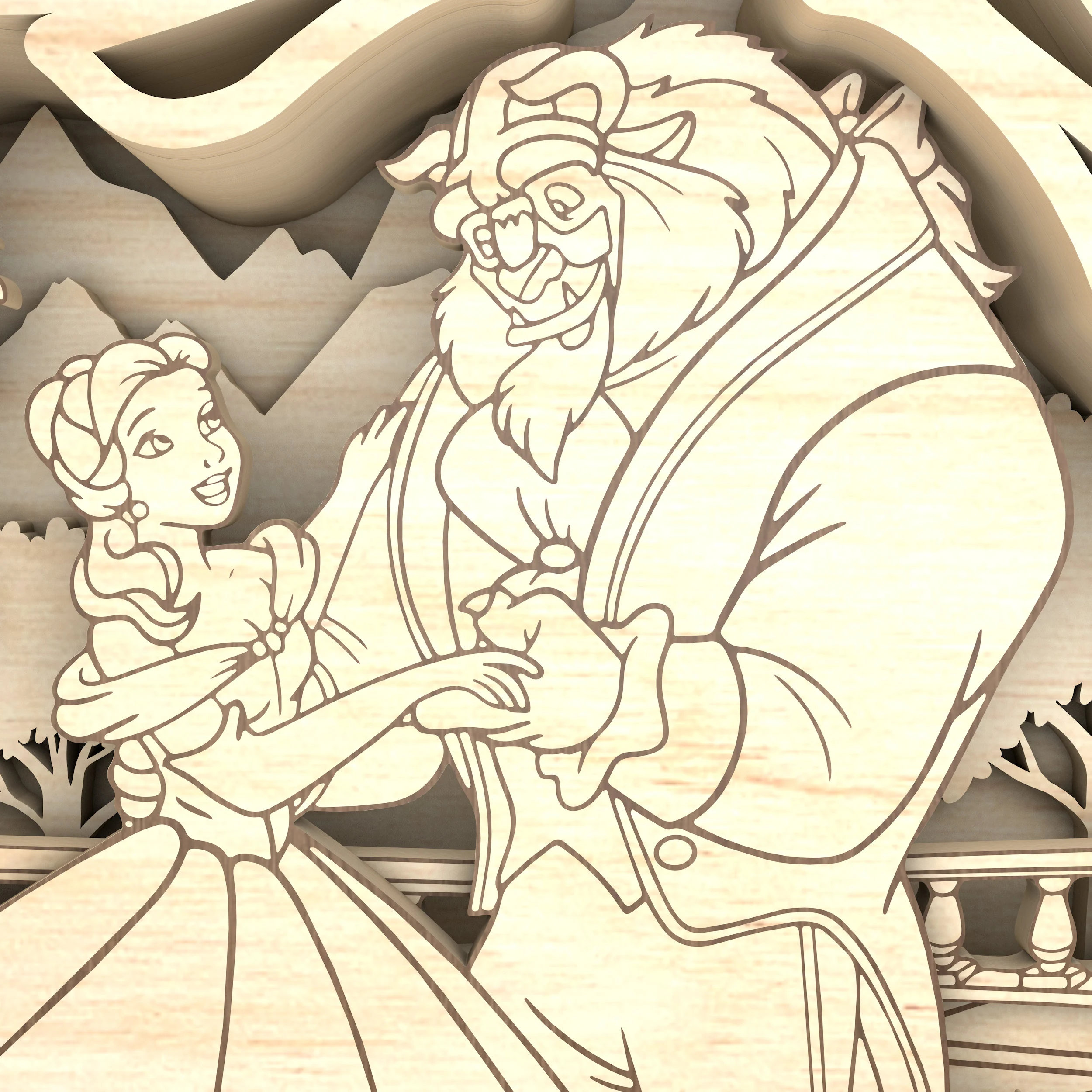 3D Multilayer Beauty Princess Scene Art SVG, 3D Layered Cartoon Svg ...