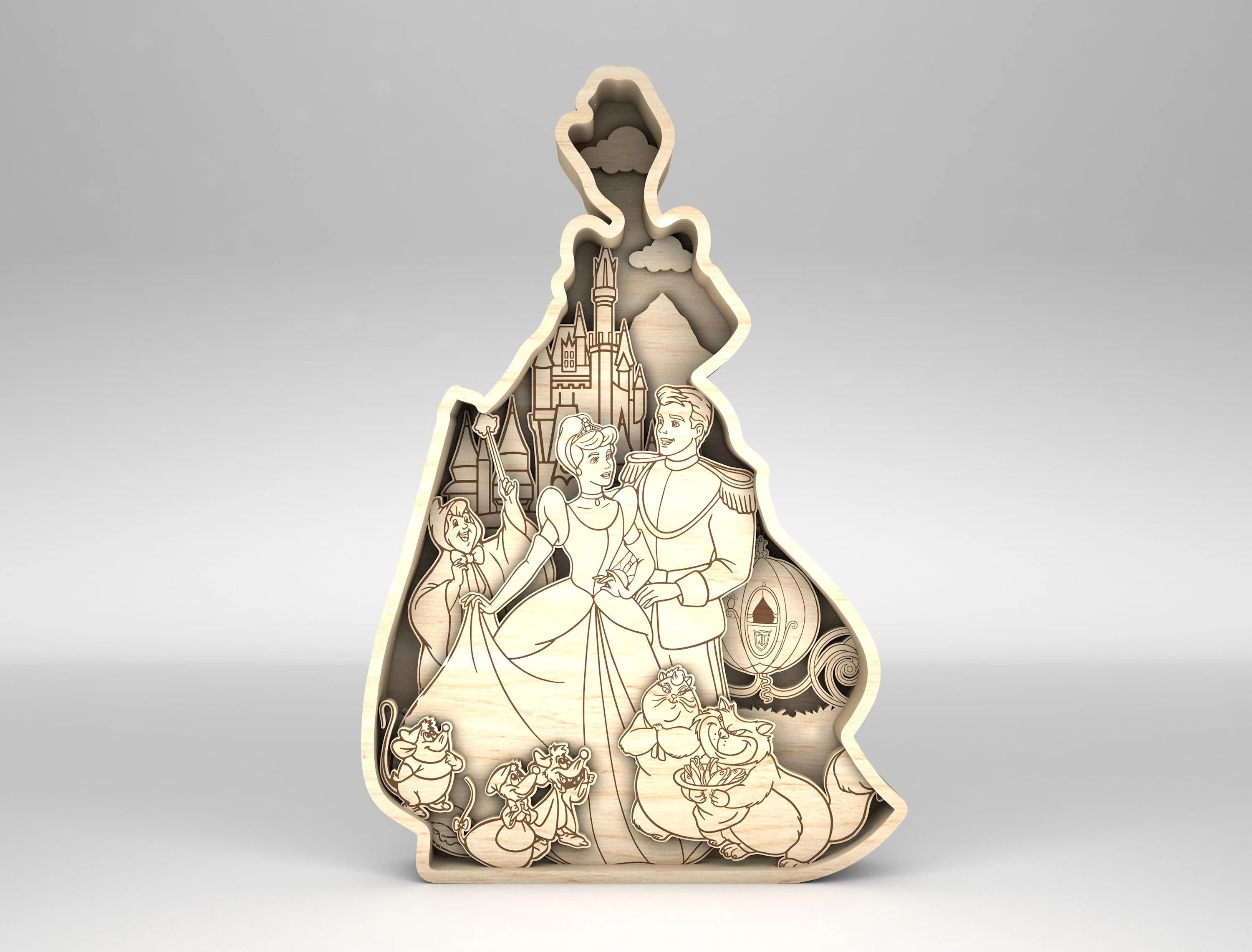 3D Princess Multilayer Scene Art SVG, 3D Layered for Glowforge ...