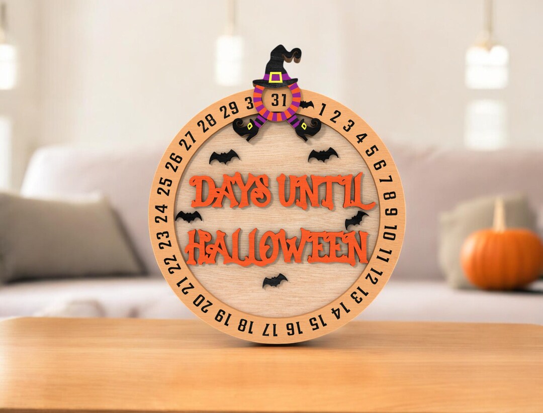 Halloween Countdown Calendar | Witch Hat Days Until Halloween Sign ...
