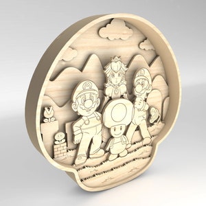 3D Multilayer Video Game Laser Cut SVG , Cartoon 10 Layer Art Piece for ...