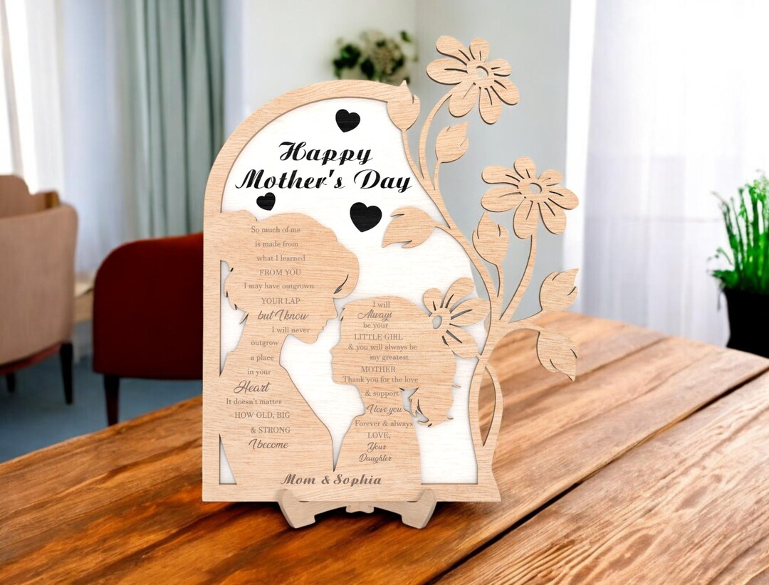 Custom Mom & Daughter Silhouette Poem Gift , Personalized Mother‘s Day ...