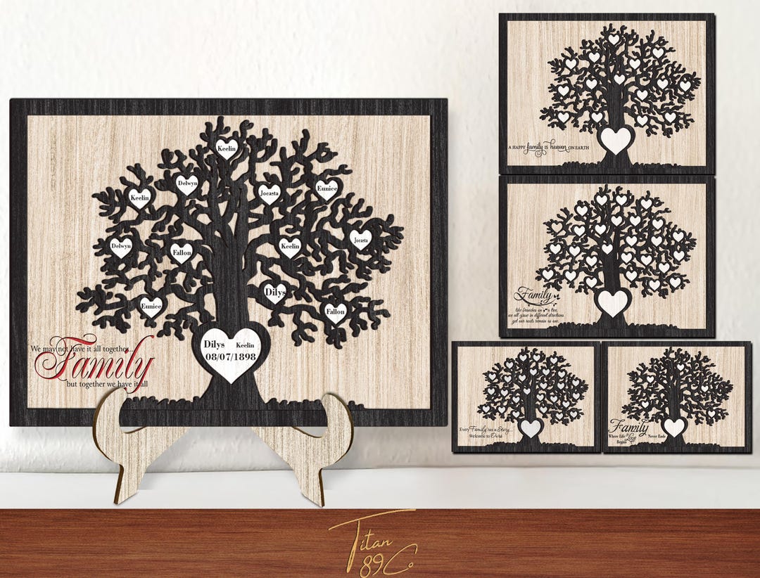 Family Tree Wall Decor | Personalized Heart-shaped Family Art ...