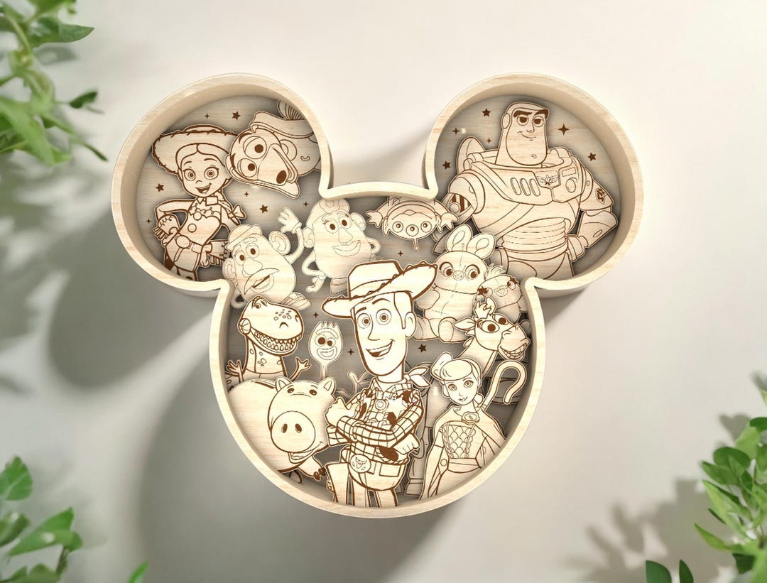 Cartoon Themed Wooden Wall Art – Fun Character Silhouettes for Playful ...