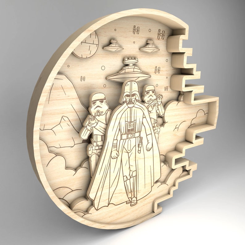 3D Multilayer Star Laser Cut SVG , Movie 8 Layer Art Piece for ...