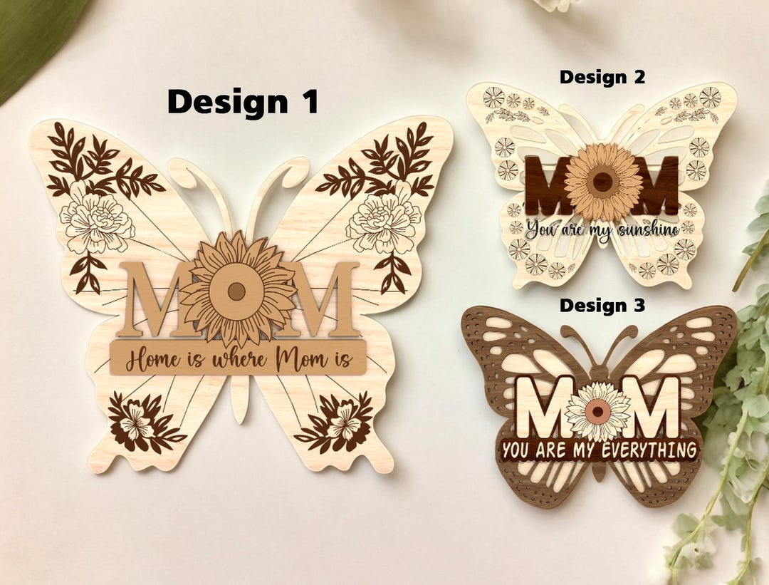 Personalized Butterfly MDF Wooden Wall Art – Custom Mother‘s Day Gift ...