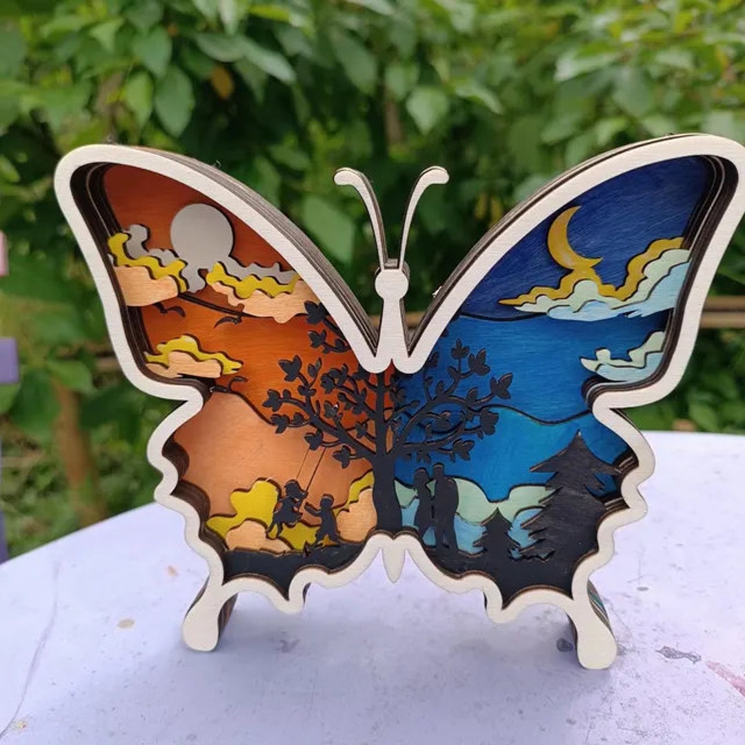 3D Multilayer Butterfly Laser Cut SVG , Layered Wooden 3D Butterfly - Etsy