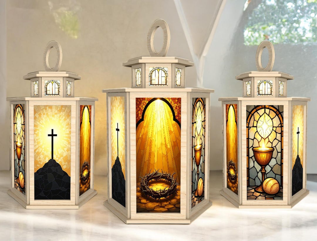 Christian Resurrection Lantern, Easter Light Box,crown of Thorns ...