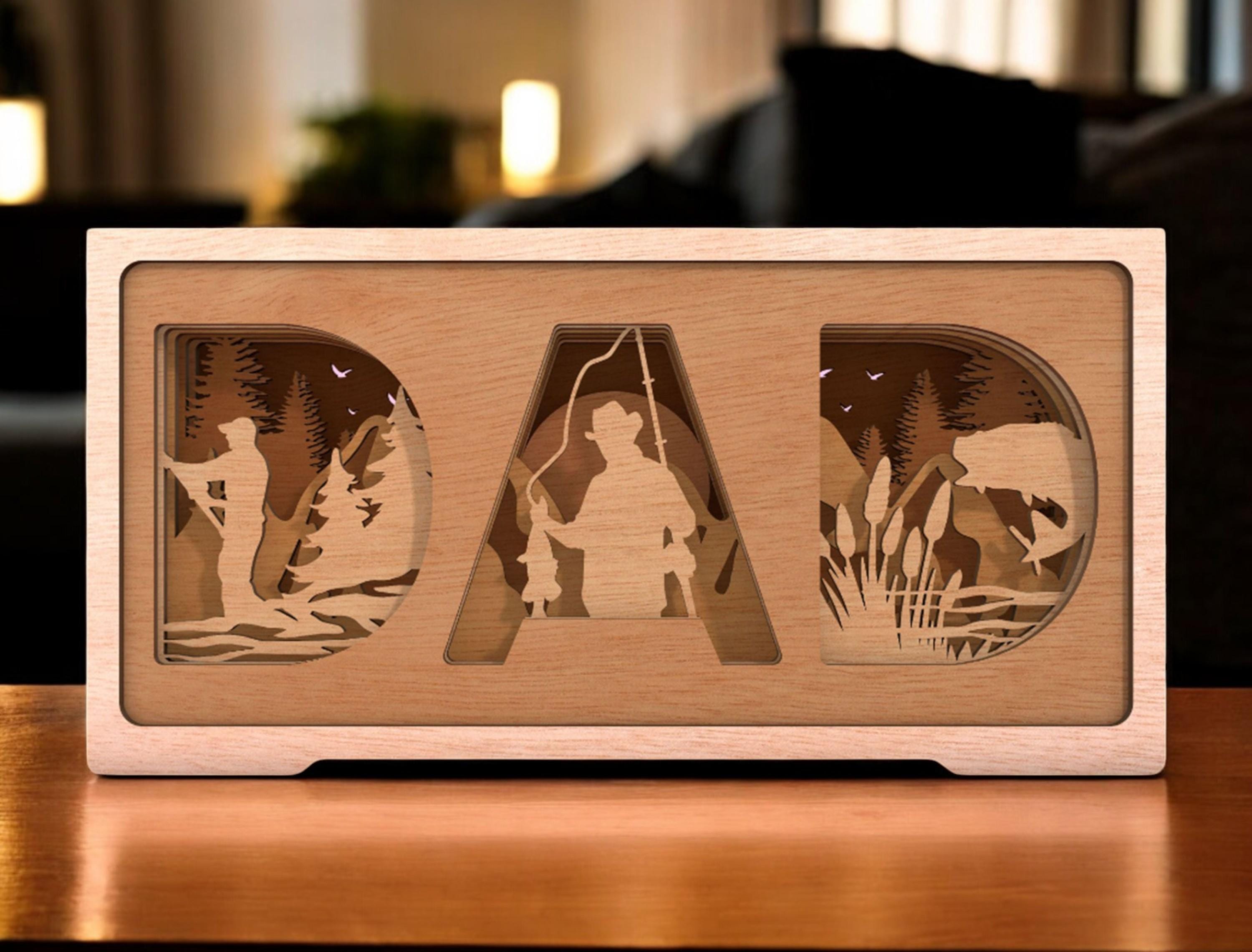 Dad Fishing Sign | Father‘s Day Gift for Fisherman | 3D Layered MDF ...