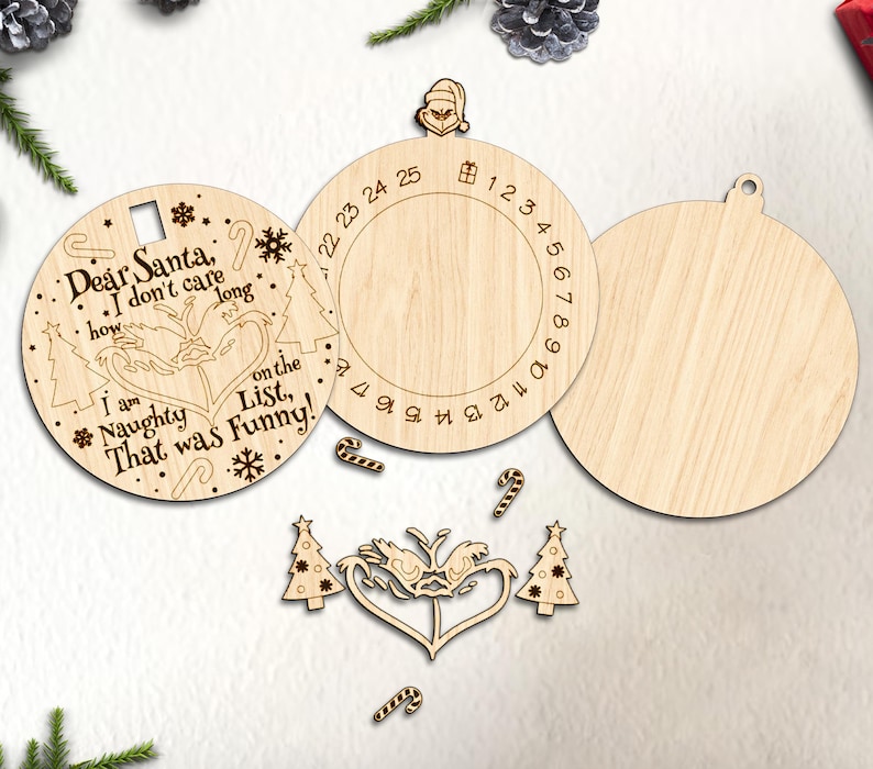 Christmas Countdown Ornament Svg, Cartoon to Christmas Calendar Svg ...