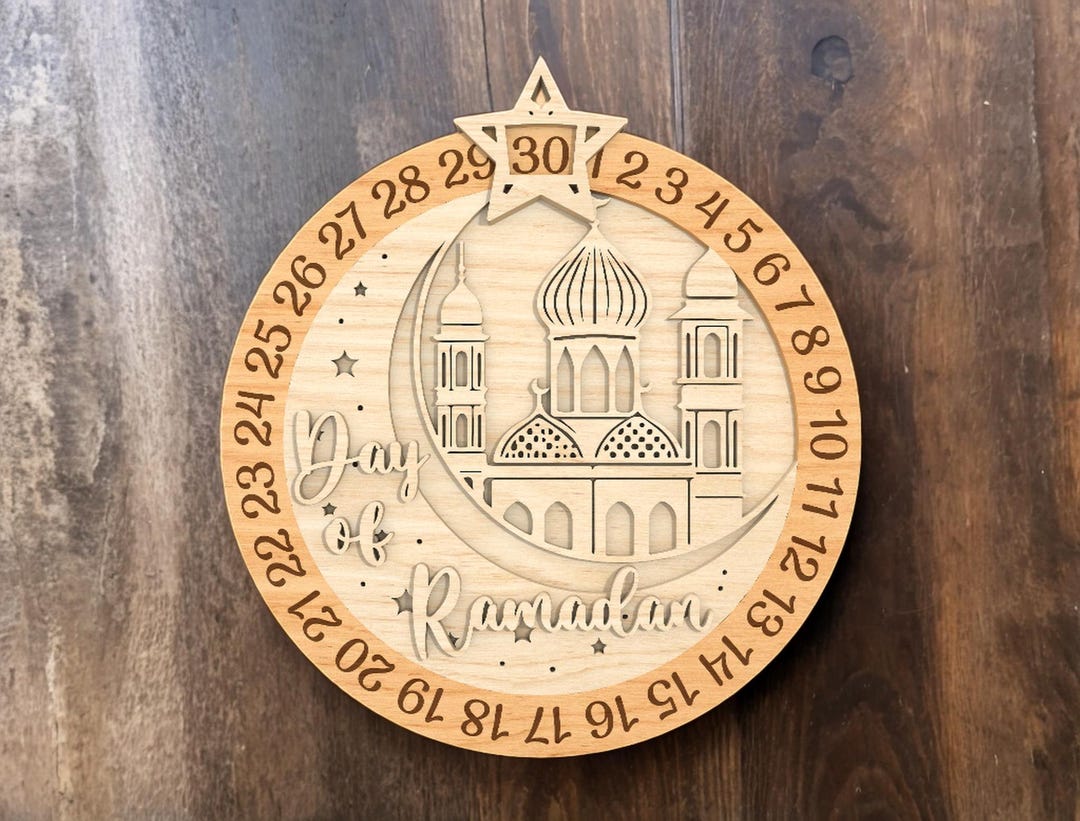 Ramadan Countdown Calendar, Eid Mubarak Decor, Islamic Wooden Sign ...