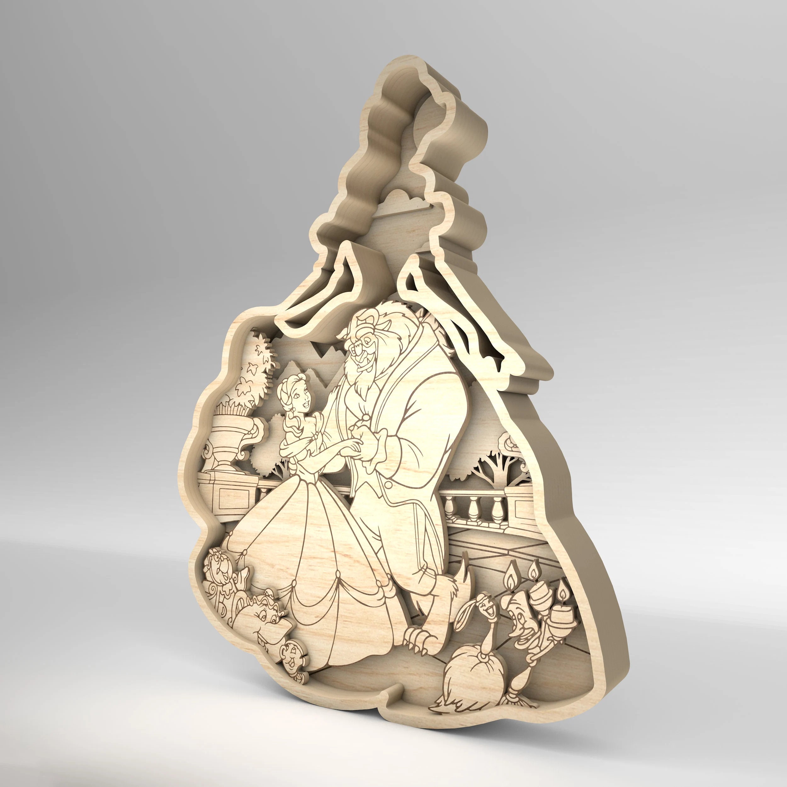 3D Multilayer Beauty Princess Scene Art SVG, 3D Layered Cartoon Svg ...