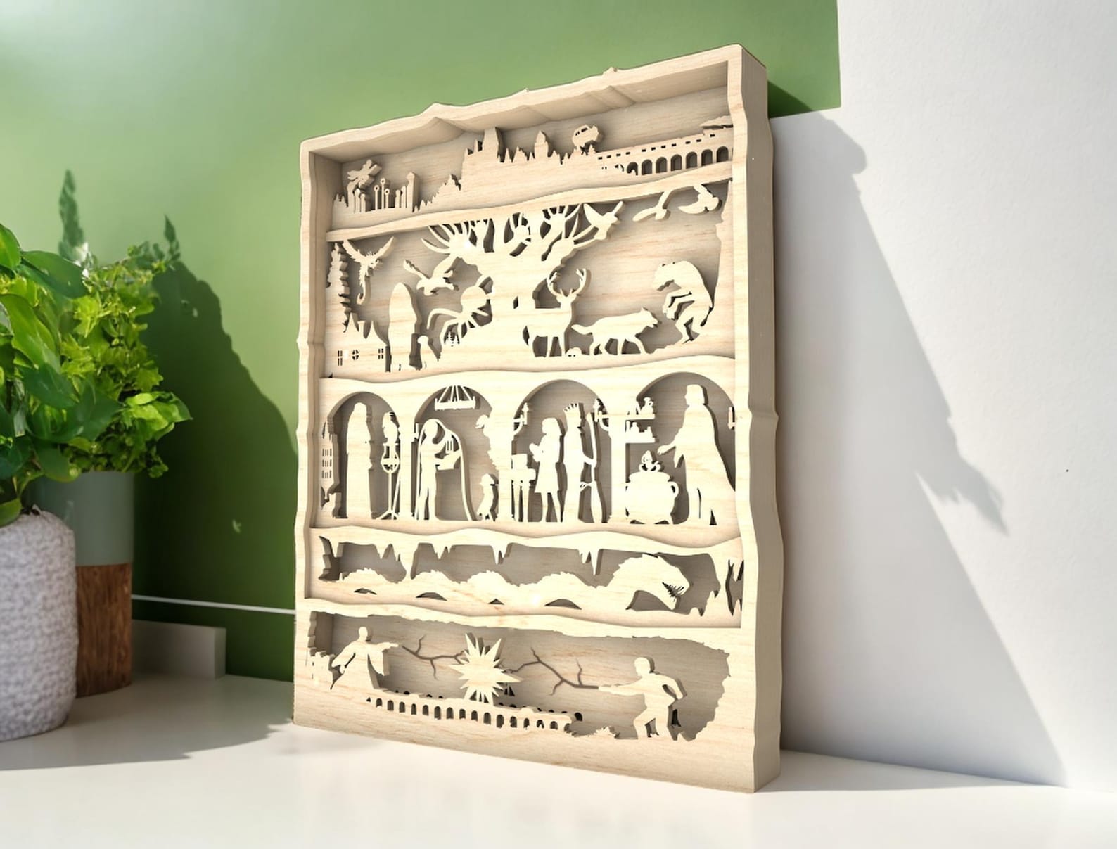 Fantasy Castle 3D Multilayer Wood Wall Art – Laser Cut Magical Kingdom ...